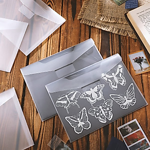 48 Pcs Bulk Stamp and Die Storage Bag and Rubber Magnet Sheet Clear Resealable Storage Pockets Stamp Stencil Envelope Case Magnetic Pages for Dies Cutting (0.3 mm Magnet Sheet)