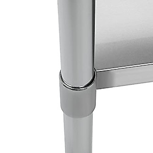 24 x 30 in Stainless Steel Prep Work Table Kitchen Restaurant NSF Food Table with Undershelf Durable 2 Layers Adjustable Sturdy Corrosion Rust Resistance for Home Business Garage Warehouse Restaurant