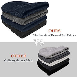 ZEXIAN 3 Pack Comfortable Breathable Soft Beanie Knit Slouchy Winter Skull Hats for Men and Women,Gifts for Christmas (Black& Grey& Navy Blue)