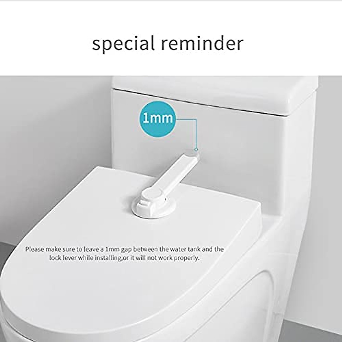 Baby Toilet Lock Safety Bathroom Child Proof Toilet Seat Lock with 3M Adhesive No Tools Needed Toilet Lid Lock with Arm Locks for Little Kids (1 Pack)
