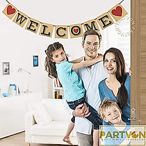 Welcome Banner Sign | Welcome Bunting Garland Family Gathering Photo Booth Props for Office, School, Baby Shower, Homecoming, Reunion | Military Army Homecoming Party Decorations