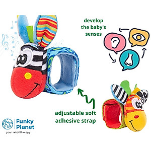 4pcs Sozzy Baby Infant Soft Toy Wrist Rattles Foots Finders Developmental