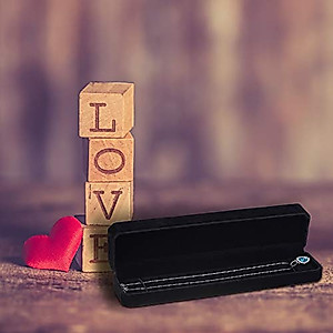 HooAMI Rectangle Velvet Necklace Bracelet Jewelry Gift Box Display Case Black