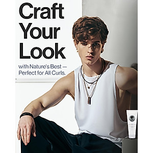 Avenue Man Curl Defining Cream - improved Formula- Natural & Flexible Hold with Herbal Extracts for All Hair Types - Paraben Free & Sulfate Free