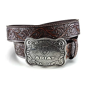ARIAT Men's Straight Floral Buckle Belt