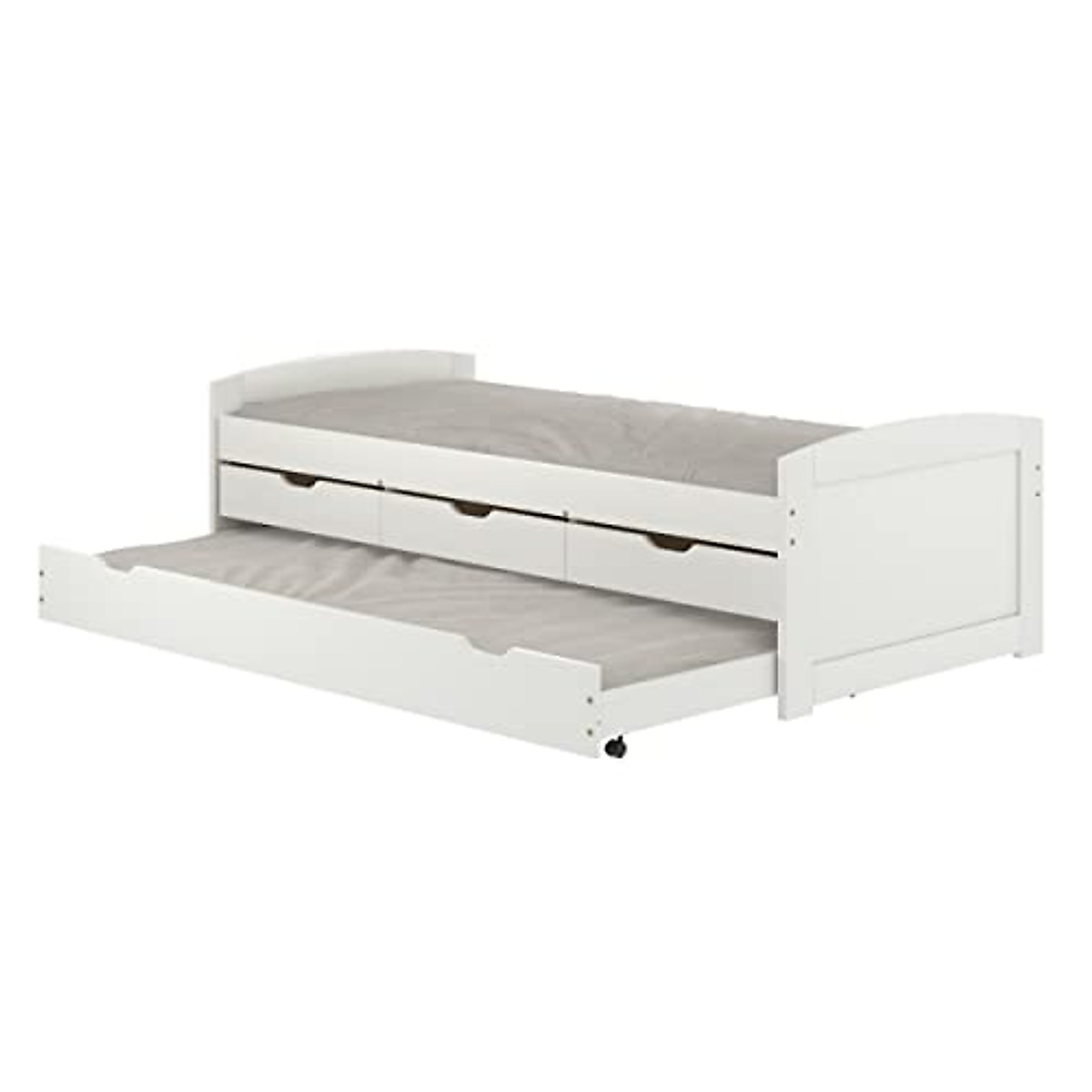 ADEPTUS Solid Wood Twin Day Bed with Trundle and Drawers
