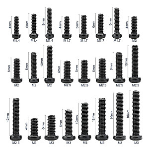 NINDEJIN Computer Laptop Notebook Screws Kit Phillips Flat + Round Pan Head Miniature Screws Set for Toshiba Gateway Samsung HP IBM Dell Sony Acer Asus SSD Hard Disk SATA
