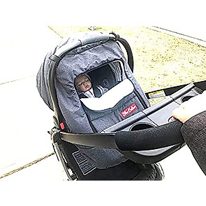 Sho Cute - Winter Baby Car Seat Cover for Boys Girls | Polar Fleece Newborn Cozy Carrier Covers I Warm Infant Carseat Canopy for Babies | Perfect for Cold Weather of Spring Fall and Winter | Black