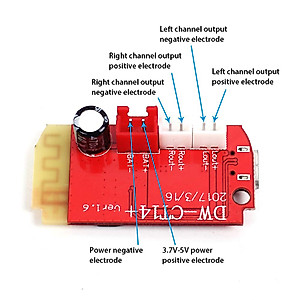 Audio Amplifier Board, Icstation Ḅḷụẹ-ṭọọṭḥ-Compatible Stereo Audio Amplifier Module 2x5W BT 5.0 Mini Amplifier Board 3.7V 5V for DIY Speakers
