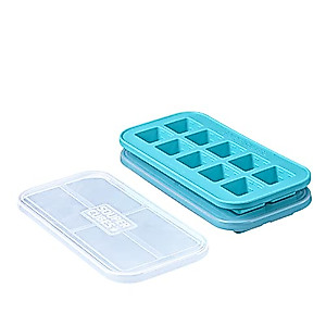 Souper Cubes 2 Tablespoon Freezing Tray with lid, Aqua color, Pack of Two