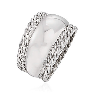 Ross-Simons Sterling Silver Roped-Edge Ring. Size 9