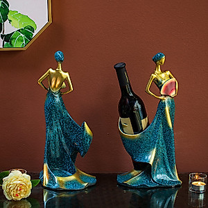 NUPTIO Wine Racks Countertop Gift: Wine Bottle Holder Resin Red Wine Rack Women Sculpture Display Wine Stand Shelf for Home Kitchen Wine Lovers Gifts Wine Accessories for Wine Lovers Bar Decor