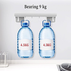 Toplive Knife Storage Rack Block, Wall Mount Fruit Knife Holder with 6 Hooks for Home Kitchen Multi-functional Punch-Free Knife Holder for Knife Spatulas Scraper Scissors