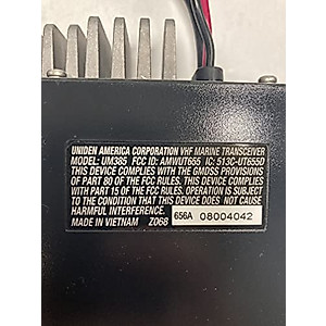 Uniden UM385BK 25 Watt Fixed Mount Marine VHF Radio, Waterproof, Noaa Weather Alert, All USA/Intl/Canadian Marine Channels