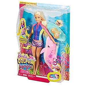 Barbie Doll with Color-Change Top, Puppy Squirt Toy and Dolphin with Sounds