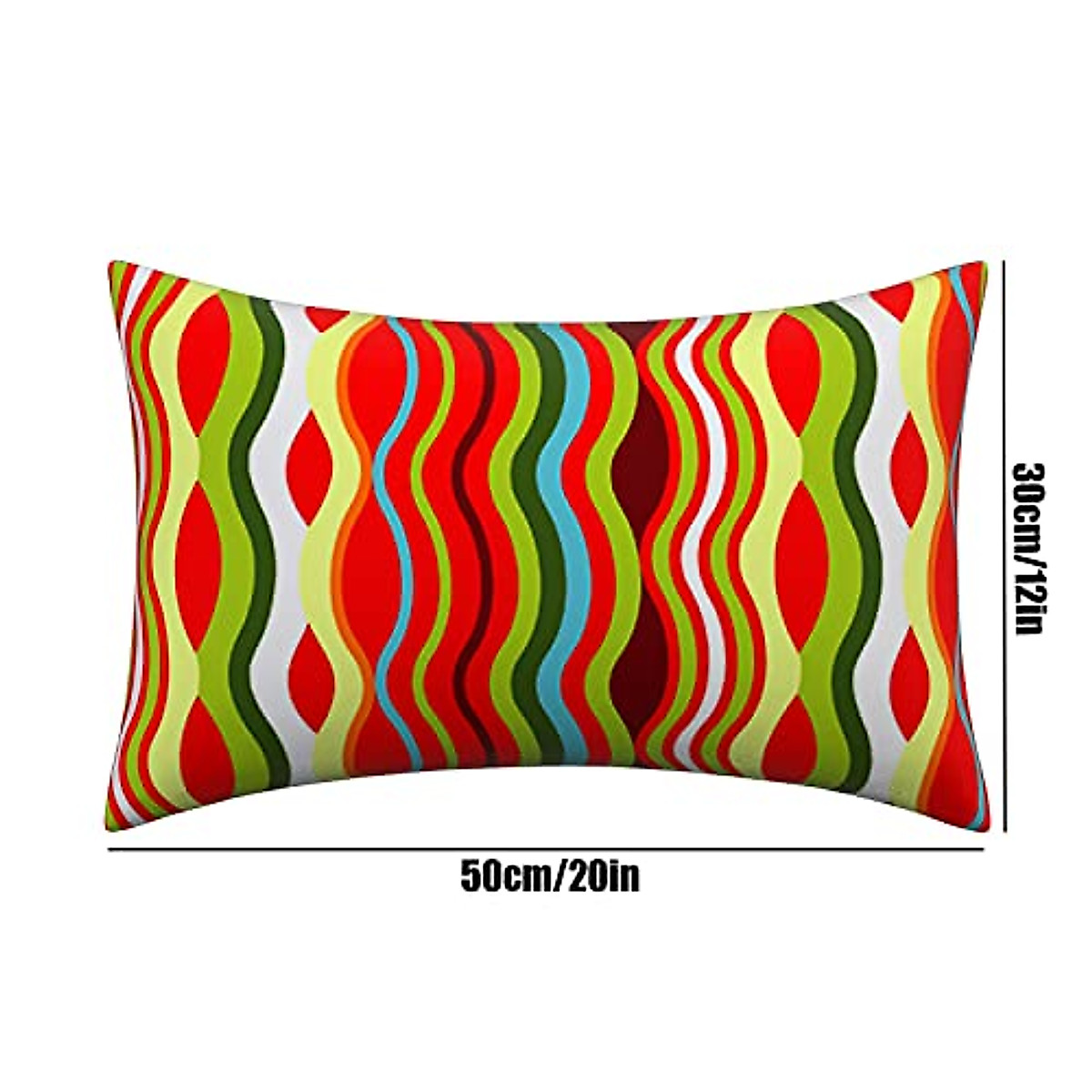 Waterproof Lumbar Support Pillow For Chair 2 Pack Rectangular Outdoor Throw Pillows Recycled Polyester Fill Reversible Design,Windproof Rainproof For Furniture Patio Garden Decorative Pillows 12"X20"