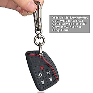 TANDRIVE Key Fob Cover for 2022 2023 Chevy Silverado 1500 GMC Sierra 1500, Silicone, 2-Pack, Black