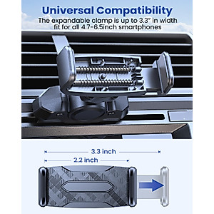 OQTIQ CD Phone Holder for Car, CD Player Phone Mount with Ultra Sturdy Expandable Spring-Loaded Grip & 360 Degree Pivot, CD Slot Car Phone Holder for iPhone, All 4.7-6.5 Inch Cell Phones