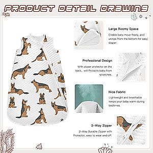 German Shepherd Dogs Baby Sleeping Bag,Baby Wearable Blanket,Toddler Sleep Sack,Sleep Suit for Infant Newborn Babies 0-6 Months