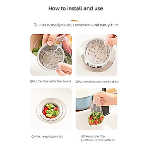 WEIYSHIGSH Kitchen Sink Strainer Mesh Bag- 200PCS Disposable mesh Sink Strainer Bags - Sink Drain Strainer - Suitable for Most Sizes of Kitchen Drainage Basket