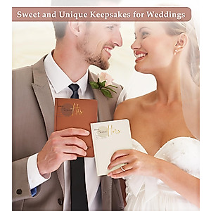 Wedding Vow Books, His and Hers Vow Books with Gold Foil Lettering, Hardcover Wedding Notebook 56 Lined Pages/28 Sheets, Perfect Wedding Essentials for Your Wedding Day,Bridal Gifts (Terracotta-Beige)
