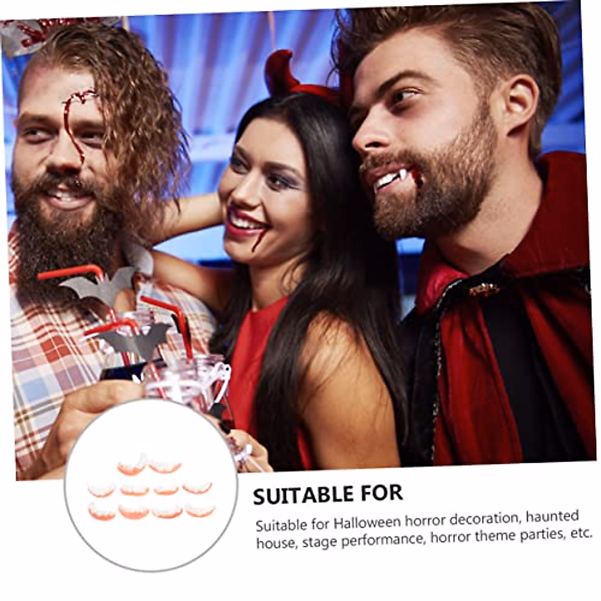 Cosplay Props 10pcs Halloween Dentures Costumes for Cosplay Costumes Teeth Fake Gagtechnoblade Cosplay Dress up Dentures Cover Artificial Teeth Decorate Prom PVC White