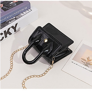Crossbody Bag Mini Toddler Purse with Signle Handle for Little Girl Kids Cute Handbags Shoulder Messenger Bag (Black)