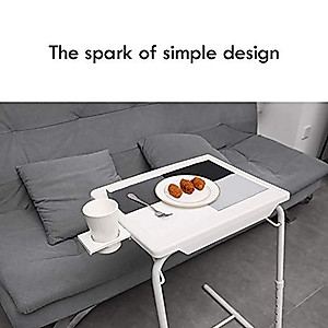 Liftable Laptop Table Bedside Study Wirting Table Student Dormitory Computer Table Height Adjustable for Small Space (White)