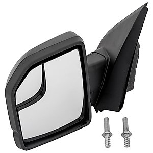 Kool Vue Mirror Compatible with 2015-2020 Ford F-150 Driver Side Manual Folding, Textured Black, With Blind Spot Glass, Power Glass, 8-pin square connector