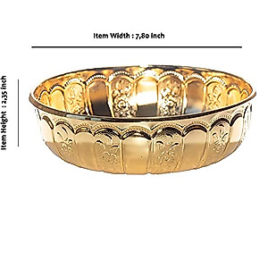 Alisveristime Turkish Authentic Copper Bath Bowl & Hammam Bowl (Gold)