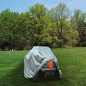 SEAZEN Waterproof Heavy Duty Lawn Mower Cover, UV and Dust Protection Lawn Tractor Cover, Universal Fit Garden Tractor Cover with Drawstring & Storage Bag