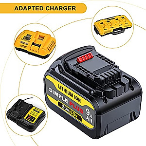 Replace for DeWalt DCB606 DCB609 20V/60V MAX 9.0Ah Battery Compatible with DeWalt 20V/60V Power Tools, Replace for dewalt 20V/60V Battery DCB612 Compatible with DeWalt 20-60v Battery Chargers