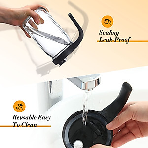 Dandat 5 Pcs Wide Mouth Mason Jar Pour Lids with Handle Reusable Plastic Cap Lid, Leak Proof Airtight Seal, Jar Not Included (Classic Color)