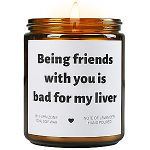 Best Friends Birthday Gifts for Women, Gifts for Women Men Best Friends Sister Brother, Funny Gifts for Women Birthday Gifts for Her, Gag Gifts for Her, Soy Wax Lavender Scented Candles Gifts