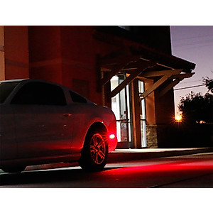 iJDMTOY Smoked Lens Red Full LED Rear Side Marker Light Kit Compatible With 2005-09 Ford Mustang, Powered by 54-SMD LED, Replace OEM Back Sidemarker Lamps