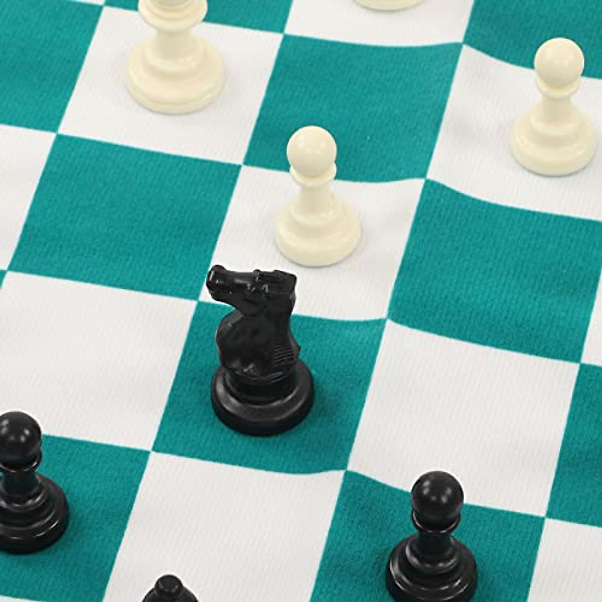 Demeras Portable Chess Board Set, Entertainment Game Light Increase Feelings Roll Up Chess Board Set for Travel for Children for Picnic(Wang Gao 75MM)