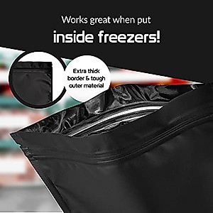 SPACE SEAL Matte Black Aluminum Mylar Bags (6.3x8.6 In - 100 Pcs), Reusable, Aluminum Sealing, Zipper Closure, Smell Proof, UV Protection, Food Storage