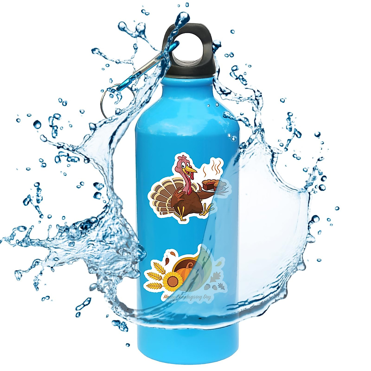 100PCS Fall Stickers Pack, Thanksgiving Turkey Pumpkin Stickers for Kids, Autumn Waterproof Vinyl Gift Stickers for Water Bottles, Cards, Scrapbooking, Harvest Party Favorites