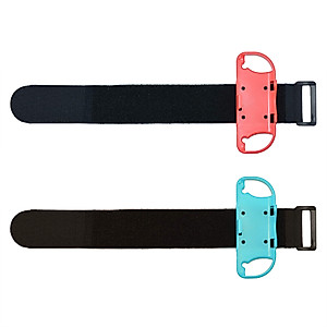 (2 Pack) Orzero Just Dance Adjustable Wristbands Set Compatible for Ring Fit Adventure Switch Joy-Con Controllers Gamepad with Hook&Loop Strap