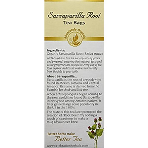 CELEBRATION HERBALS Sarsaparilla Root Organic 24 Bag, 36g/ 1.26 oz