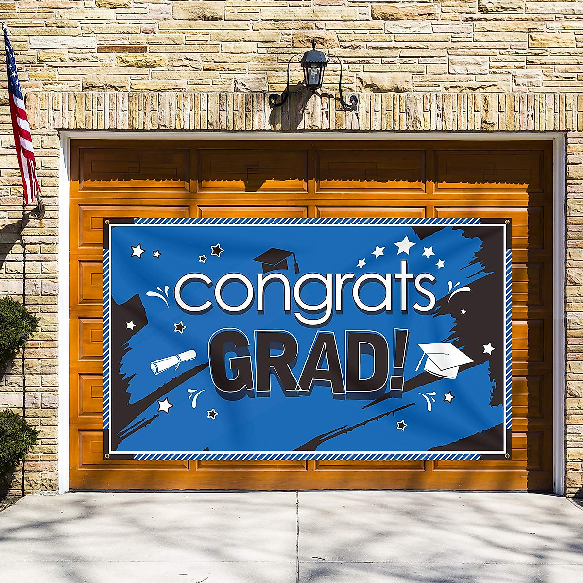 Graduation Banner 2022 Congrats Grad Banner for Graduation Party Supplies 2022, Large 70.87 x 43.31 Inch Graduation Decorations Fabric Graduation Backdrop(Blue)