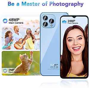 CUBOT P80 Unlocked Cell Phone,16GB RAM+256GB ROM,MT8788 Octa-core Android 13 Mobile Phone,6.58" FHD+ Display,5200mAh 2-Day Battery,48MP+24MP Camera,4G Dual Sim Smartphone with Headphone,NFC (Purple)
