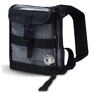O2TOTES USA Backpack Custom Fit For Inogen One G4, Inogen Rove 4, OxyGo Fit; Ultra Lightweight, Mesh Panels, Zippered Bottom