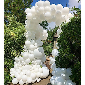 White Balloons Latex Party Balloons - 60 Pack 12 inch White Matte balloons Round Helium Balloons for White Theme Wedding Birthday Party Backdrop Decorations Holiday Celebration Graduation Decorations