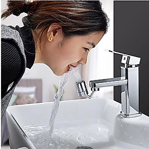 2 PC Universal Splash Filter Faucet - 720 Degree Rotating Water Faucet Stainless Steel Kitchen Faucet with Dual Modes Faucet Head for Bathroom Kitchen