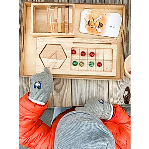 Ten Frame Board Set | Montessori Math | Ten Frame & Counter | Stylus & Number Flash Cards | Preschool Learning Educational Toys | Math Manipulatives and Math Games for Kids