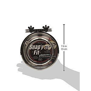 MidWest Homes for Pets Snap'y Fit Food Bowl | Pet Bowl, 20 oz. (2.5 cups) | Dog Bowl Easily Affixes to a Metal Dog Crate, Cat Cage or Bird Cage | Pet Bowl Measures 6L x 6W x 2H Inches,Silver
