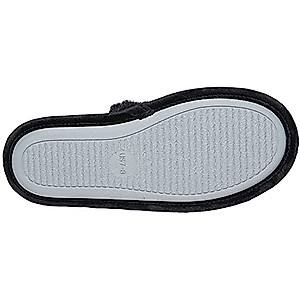 DREAM PAIRS Women's Black House Fluffy Fuzzy Memory Foam Open Toe Flip Flop Slip On Indoor Slippers Size 11-12M US Spa-03