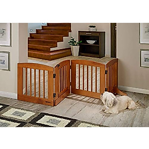BarkWood Pets Freestanding Wood Pet Gate Extension Panel, 24" x 24" H, Chestnut
