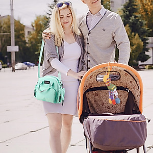 GZBABY Diaper Bag Waterproof Multifunctional Backpack Lightweight Handbag Small Nappy Bag,Newborn Gift for Mom(Green)